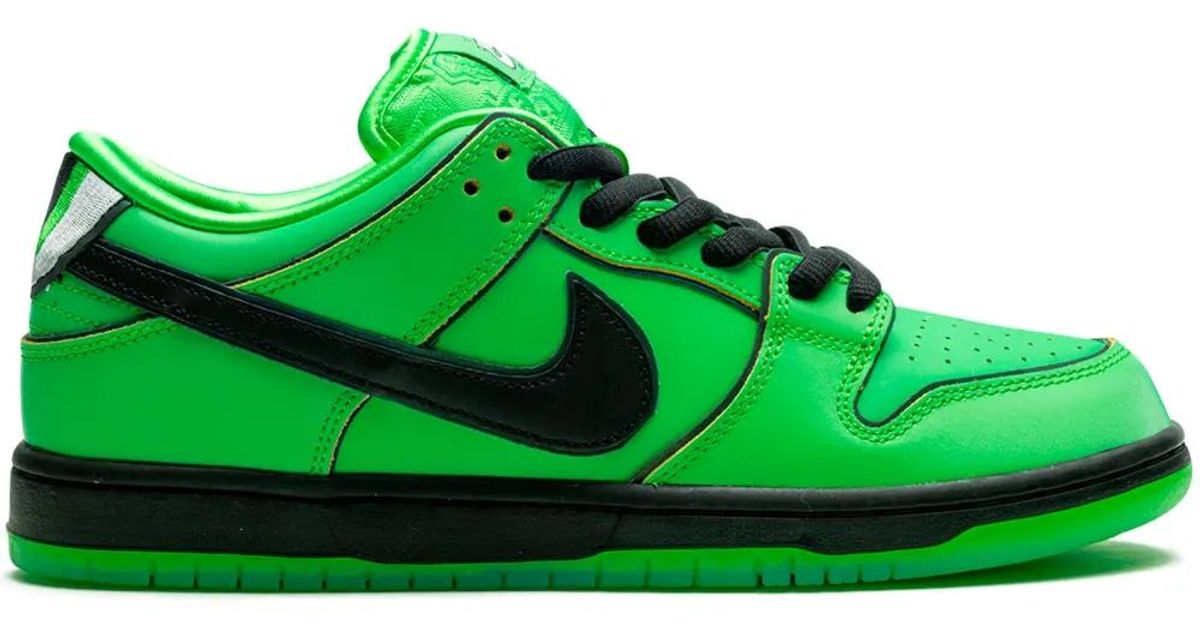 Nike X Powerpuff Girls Sb Dunk "Buttercup" Sneakers in Green | Lyst