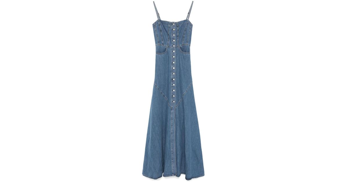 AG Jeans Denim Maxi Dress in Blue | Lyst
