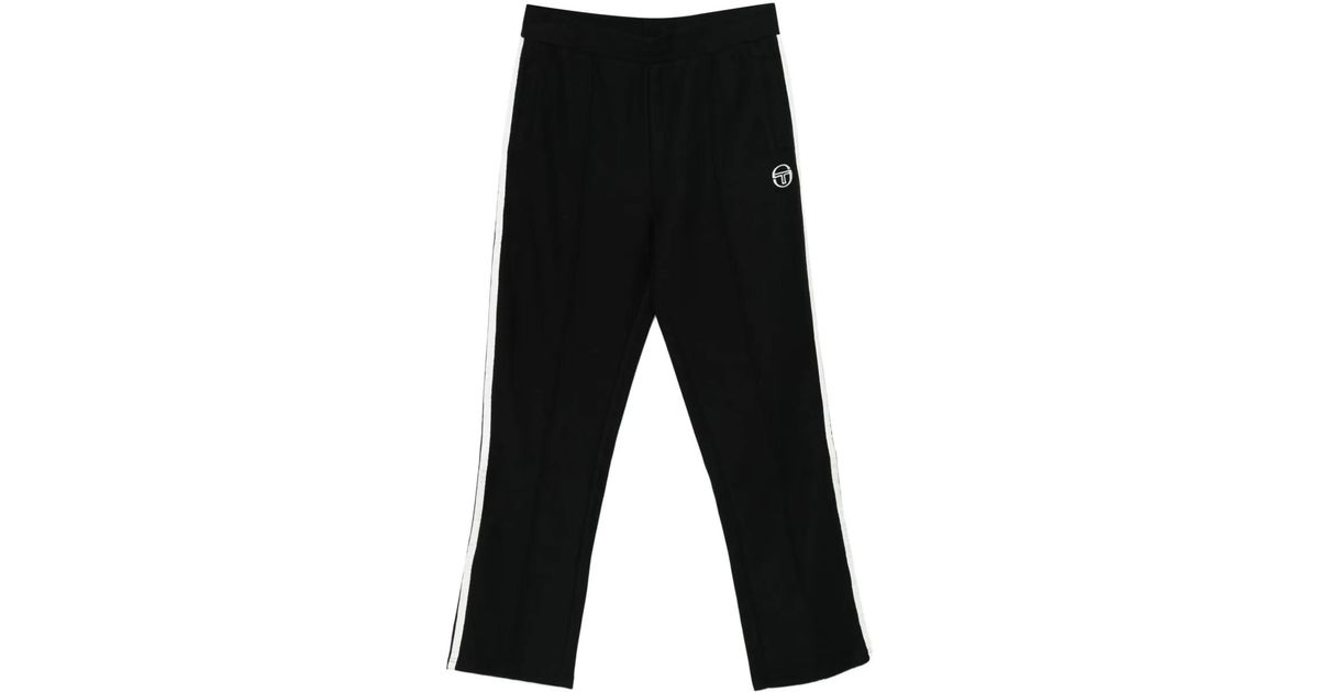 Sergio Tacchini Logo Stripe Trousers in Black for Men | Lyst