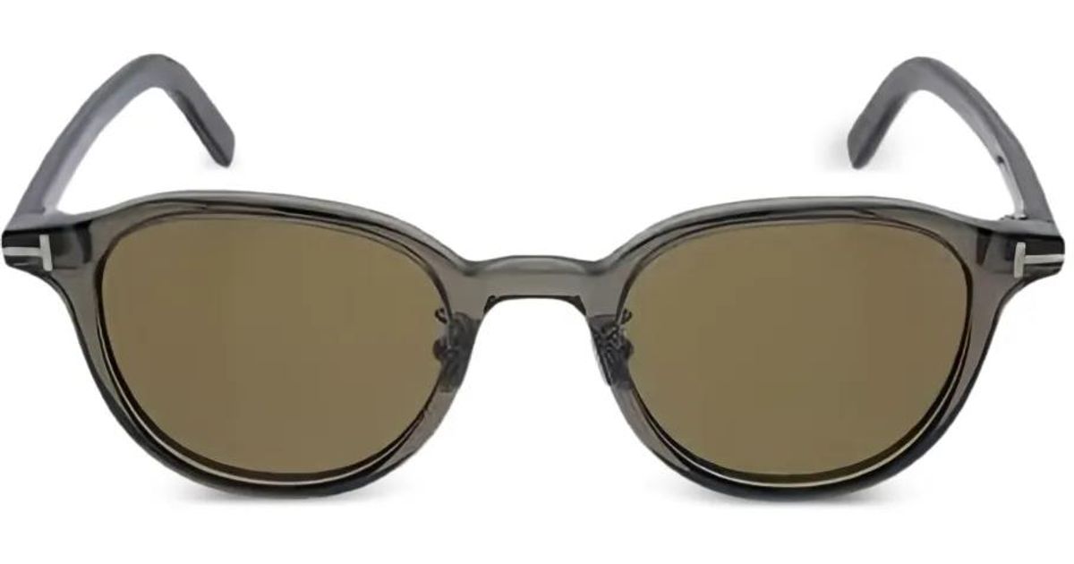 Tom Ford Round-Frame Full-Rim Sunglasses in Grey | Lyst UK