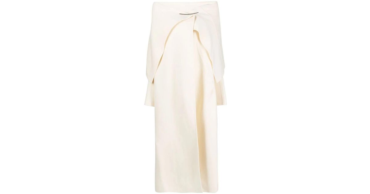 The Row Cashmere Drape-Detail Coat in White | Lyst UK