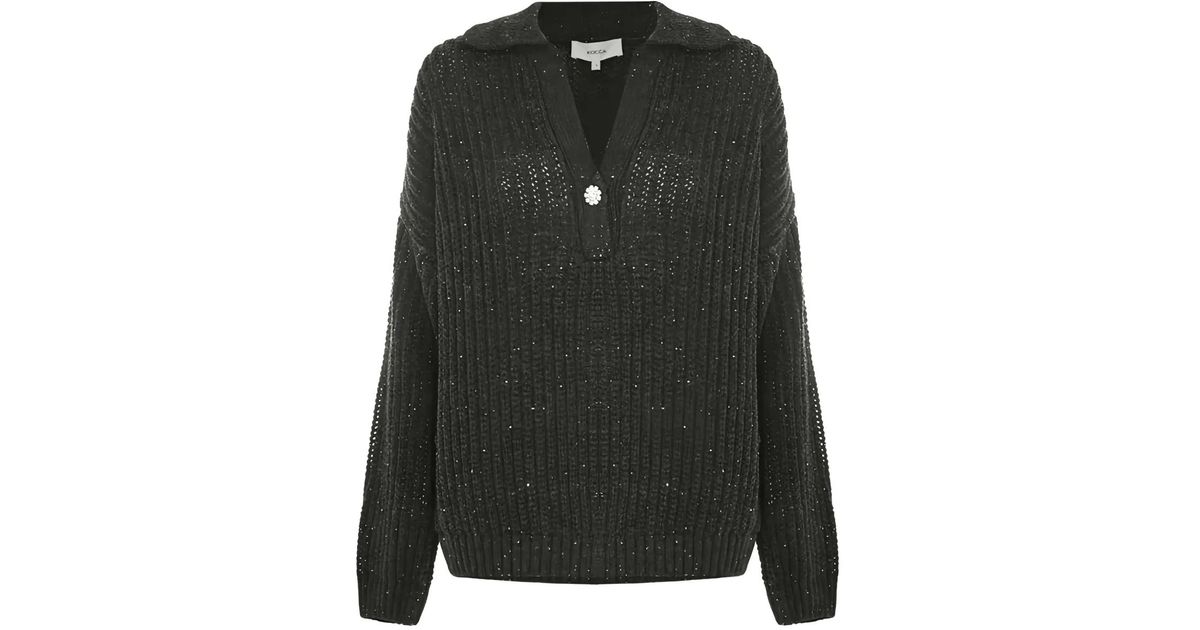 Kocca Almerigo Sequinned Sweater in Black | Lyst UK
