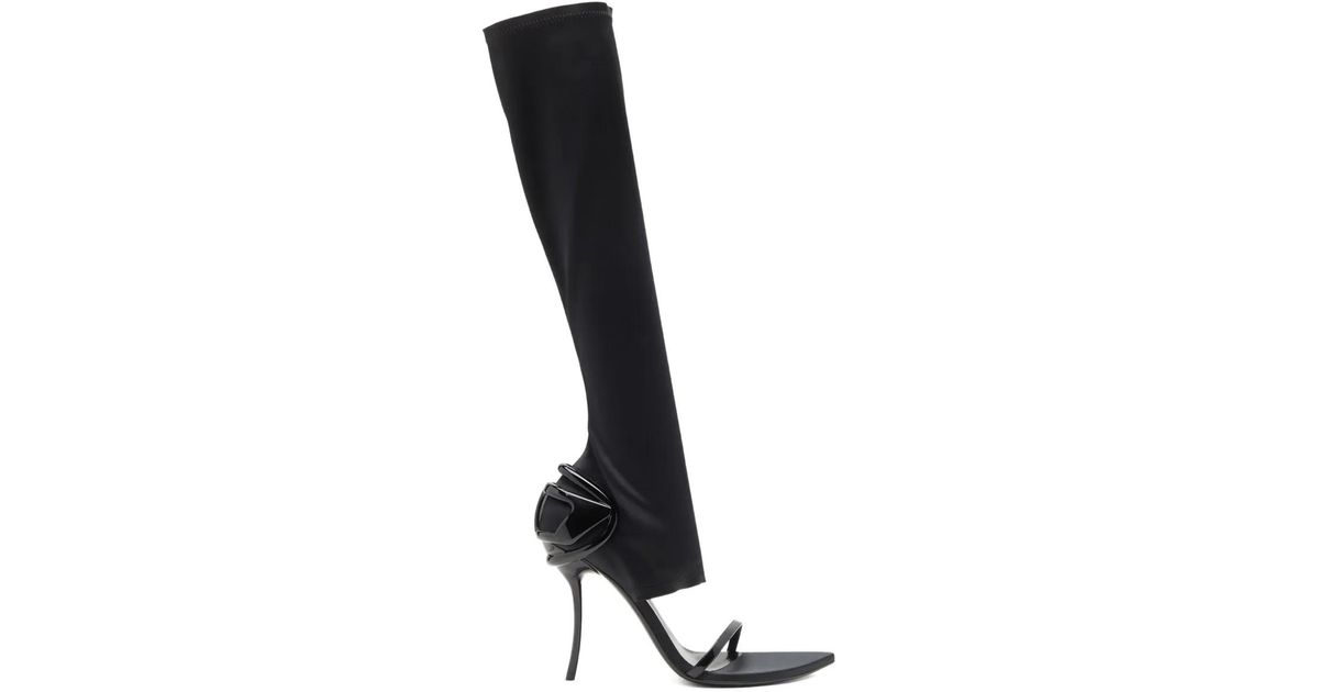 DIESEL D-Ten&Half Knee-High Boots in Black | Lyst