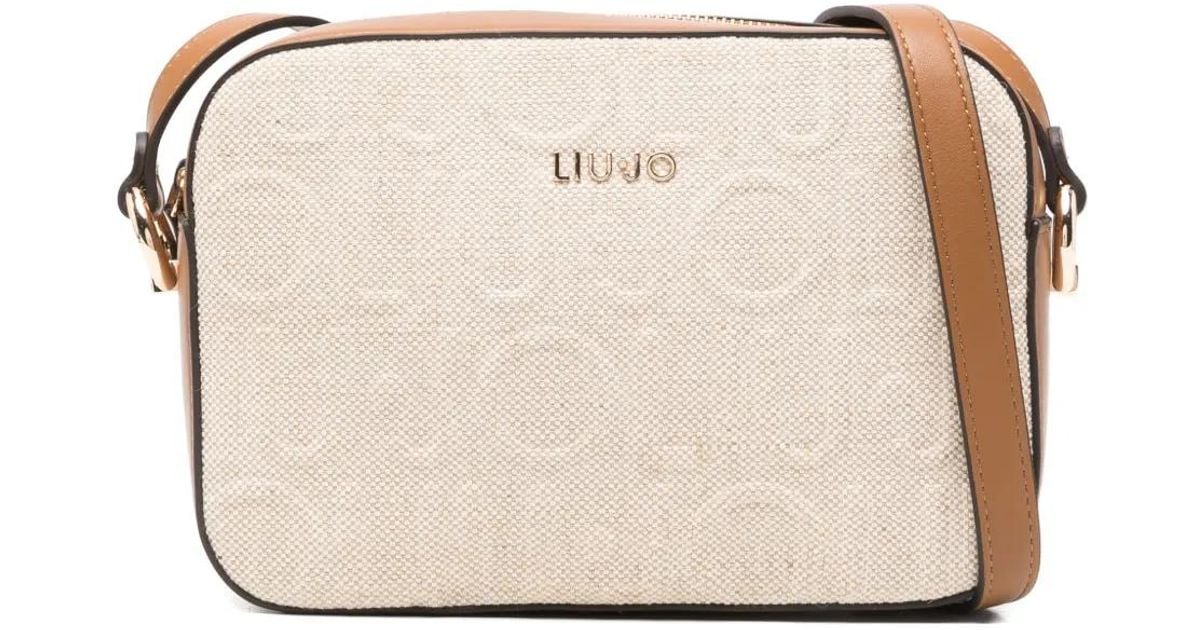 Liu Jo Medium Manhattan Logo-Embossed Cross-Body Bag in Natural | Lyst UK