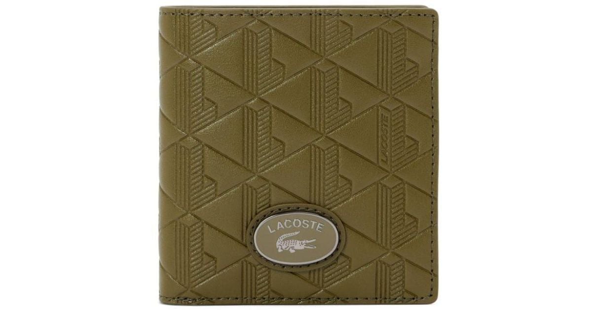 Lacoste Logo Plaque Card Holder in Green for Men | Lyst