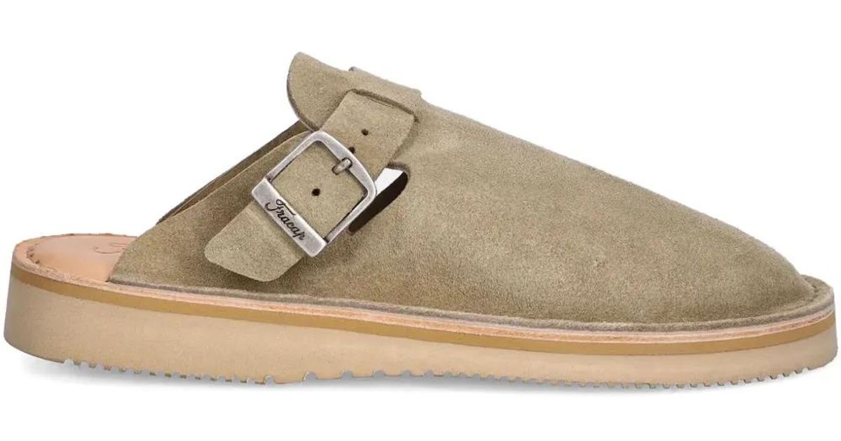 Fracap Suede Mules in Natural | Lyst