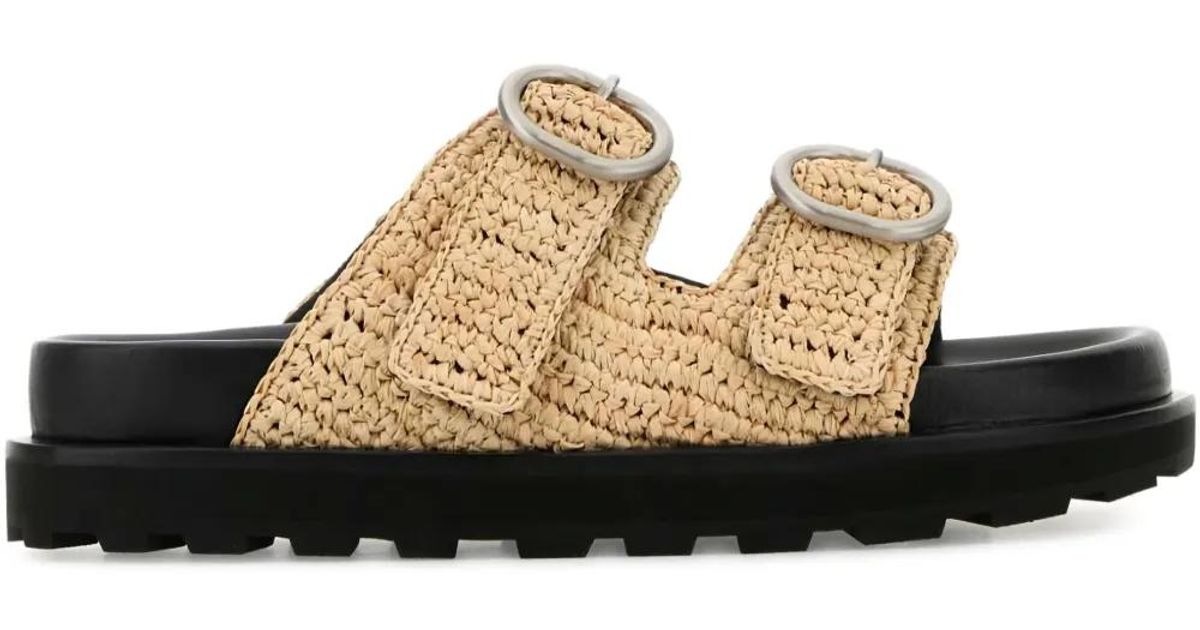 Jil Sander Crochet Slides in White | Lyst