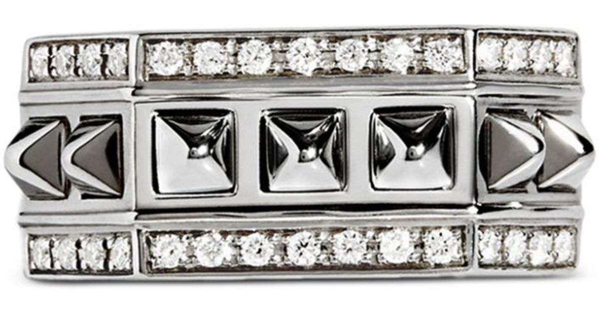 Statement Paris Sterling Rockaway 1 Peak Diamond Ring in White | Lyst