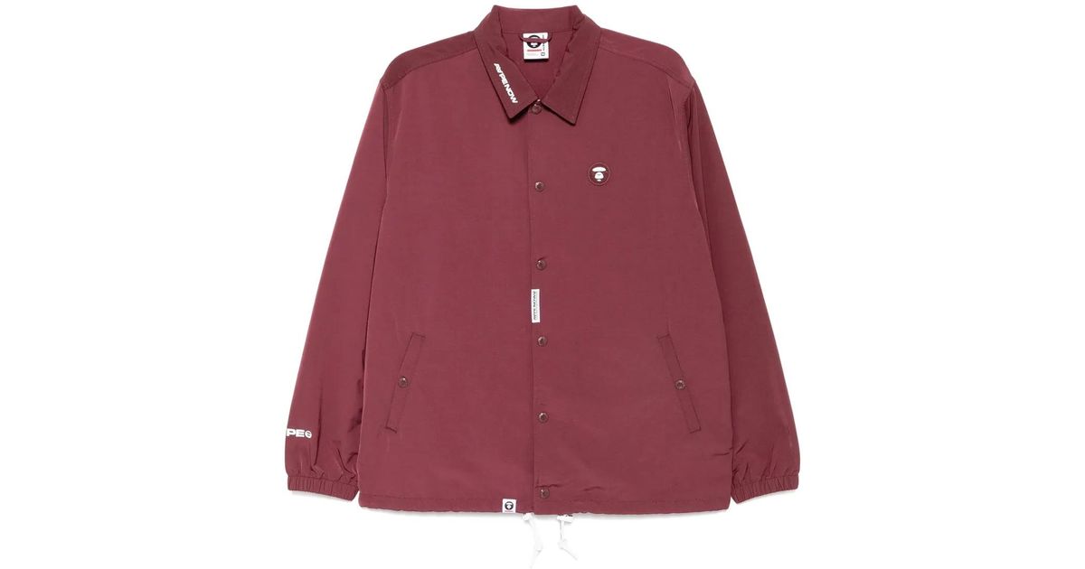 Aape By A Bathing Ape Moonface Logo Coach Jacket in Red for Men | Lyst ...