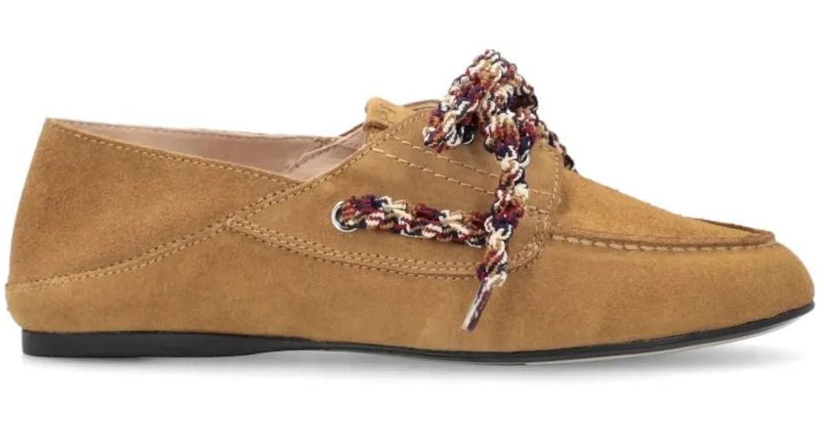 Pinko Braided-Tie Loafers in Brown | Lyst UK