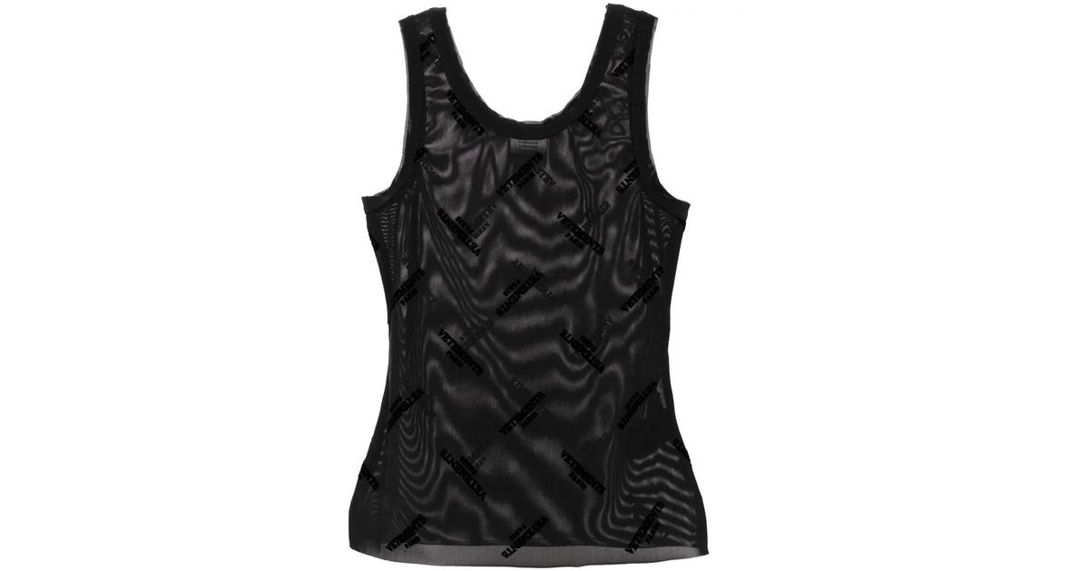 Vetements Power Tank Top in Black | Lyst