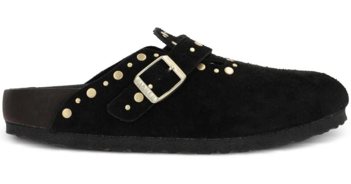 Birkenstock Boston Rivet Border Mules in Black | Lyst