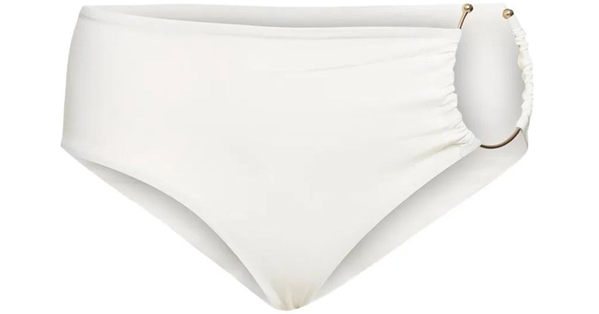 Christopher Esber Gathered Bikini Bottom in White | Lyst UK