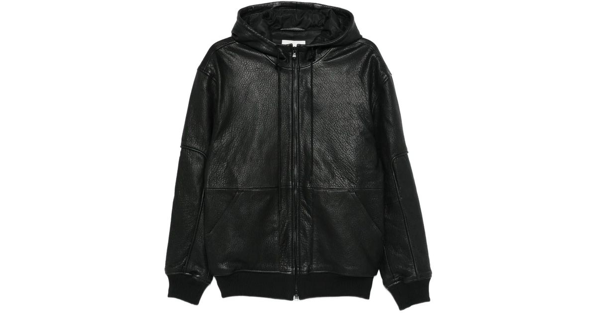 Tibi Hooded Zip-Up Jacket in Black | Lyst UK