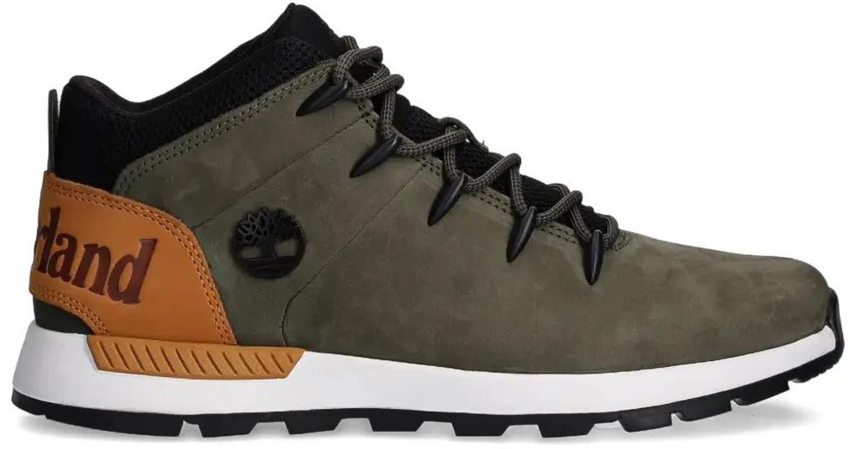 Timberland Sprint Trekker Mid Logo Boots in Brown for Men | Lyst UK