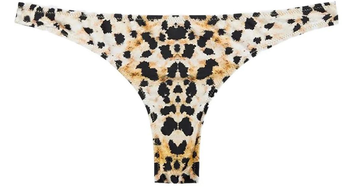 Tropic of C Leopard-Print Bikini Bottoms in Black | Lyst UK