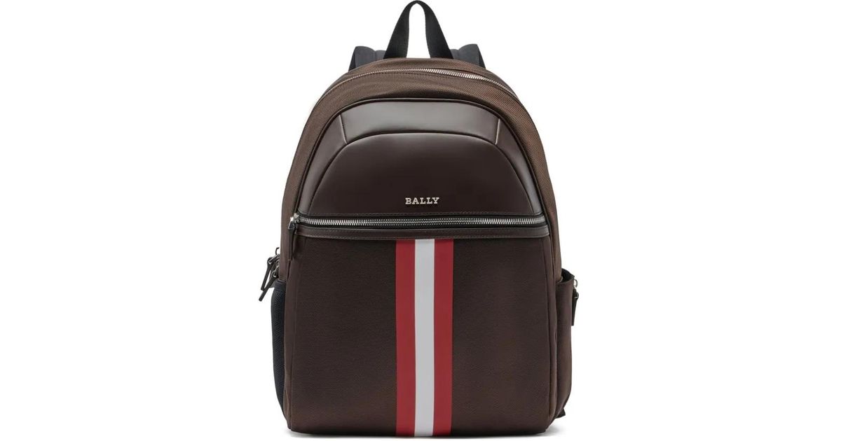 Bally Ribbon Detail Travel Backpack in Brown for Men | Lyst