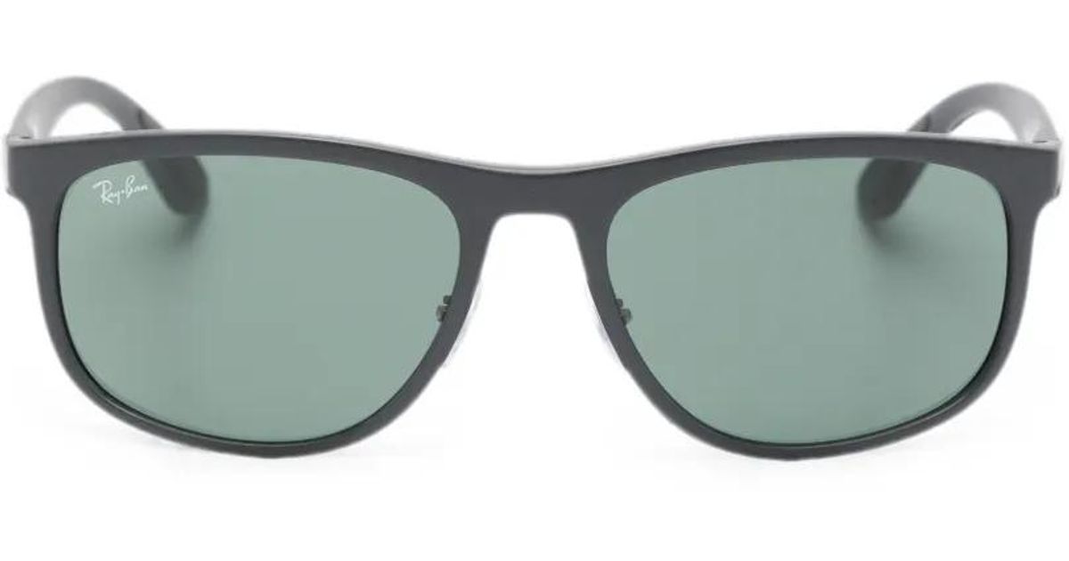 Ray-Ban Logo-Plaque Rectangle-Frame Sunglasses in Green | Lyst UK