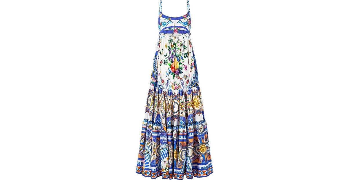 CAMILLA Tiles Darls Long Dress in Blue | Lyst UK