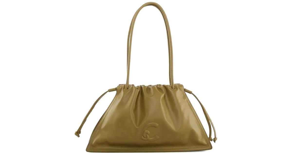 Coccinelle Medium Embossed-Logo Drawstring Tote Bag in Green | Lyst UK