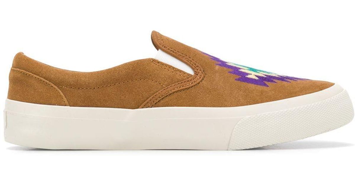 YMC Cotton Patterned Sneakers in Brown for Men - Lyst