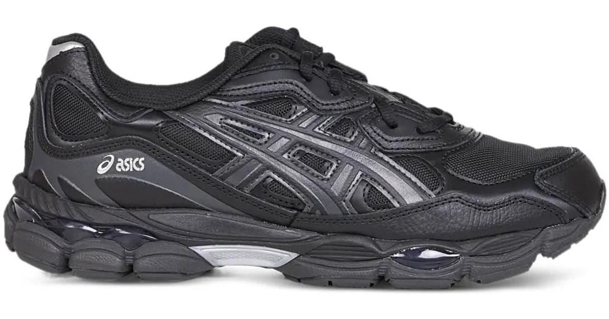 Asics Gel-Nyc Lace-Up Leather Sneakers in Black | Lyst