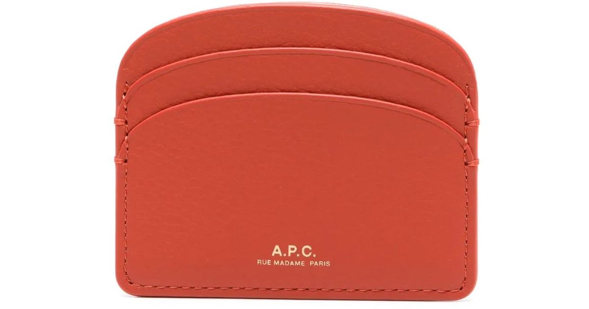 A.P.C. Logo-Lettering Card Holder in Red | Lyst