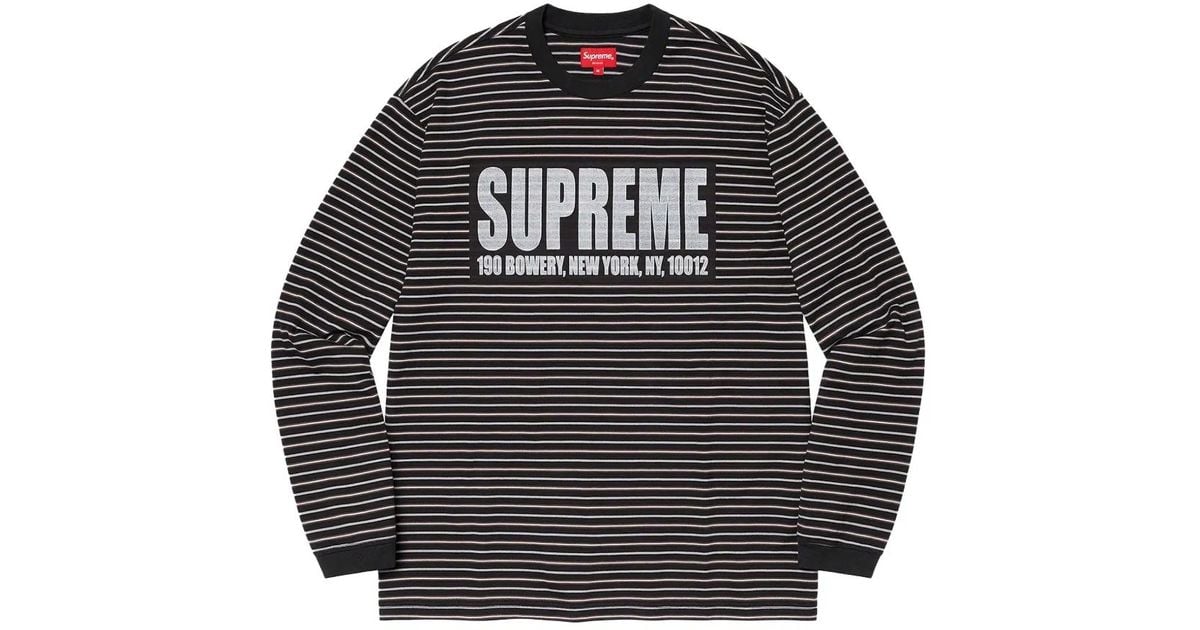 Supreme Stripe Long-Sleeve T-Shirt in Grey for Men | Lyst UK