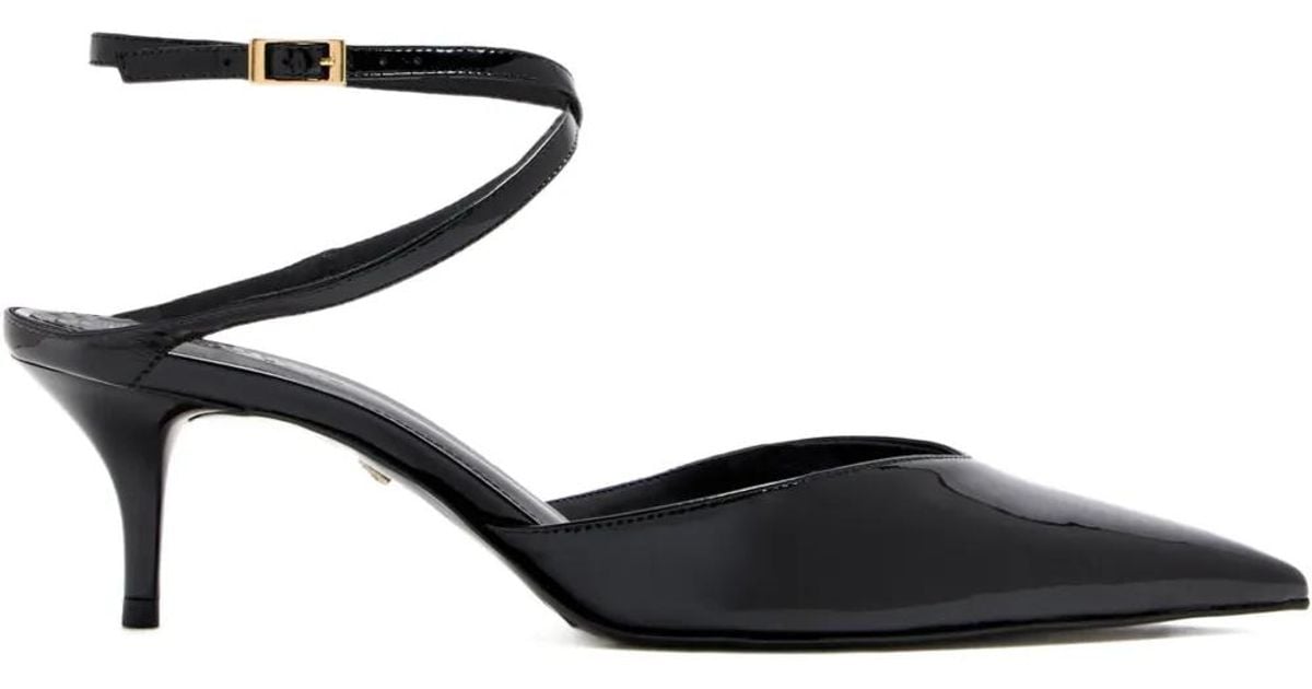 SCHUTZ SHOES 65Mm Elise Ankle-Wrap Pointed-Toe Pumps in Black | Lyst