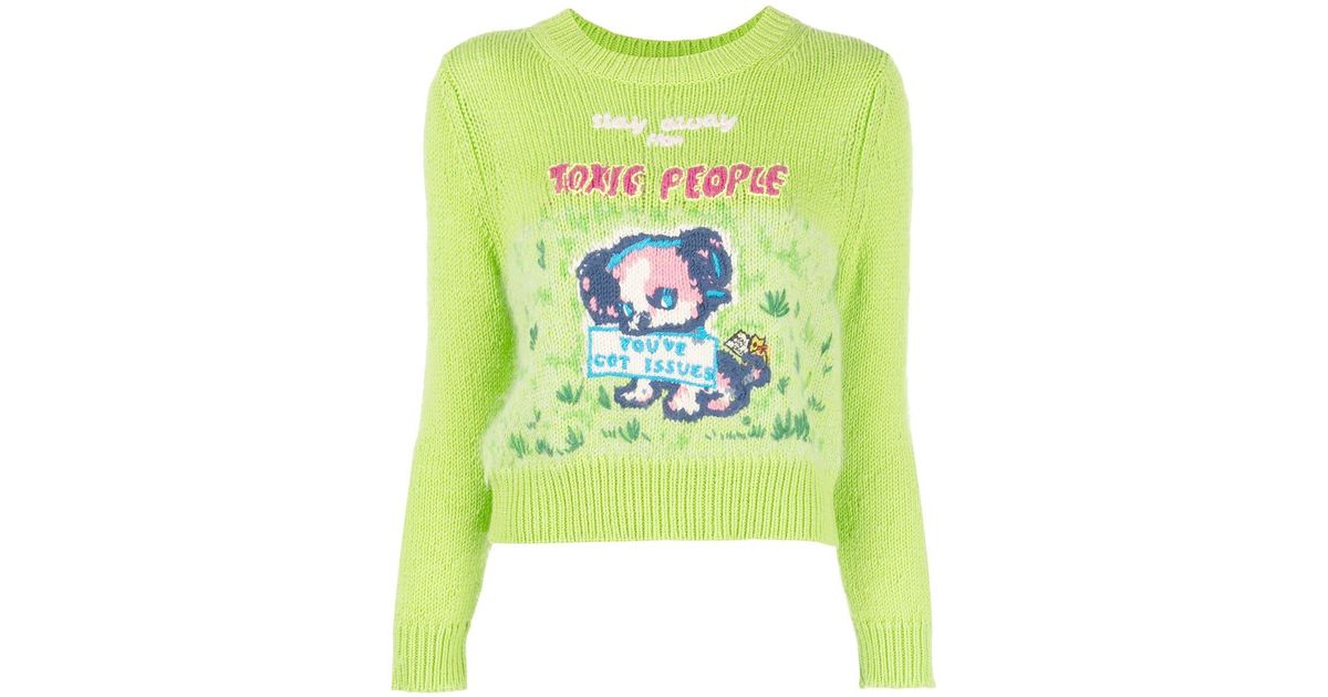 Marc Jacobs X Magda Archer Intarsia Jumper in Green | Lyst