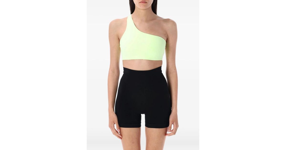 Nike One-Shoulder Cropped Top in Green | Lyst