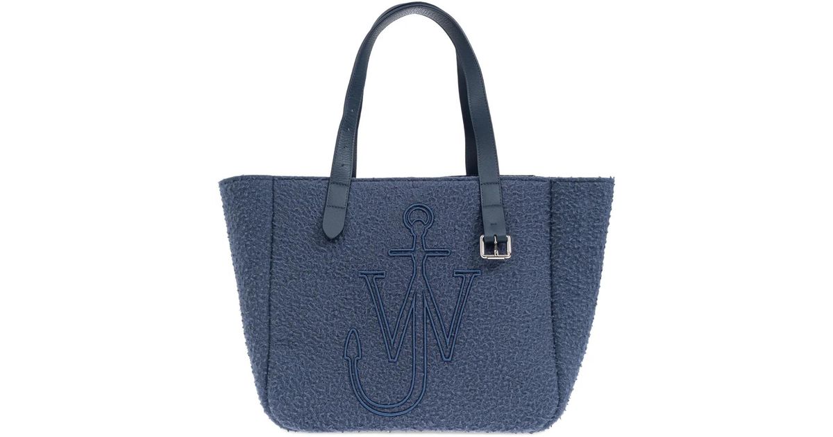 JW Anderson Logo-Embroidered Tote Bag in Blue | Lyst