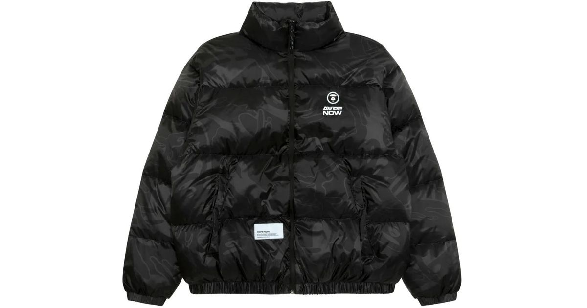 Aape By A Bathing Ape Logo Puffer Jacket in Black for Men | Lyst