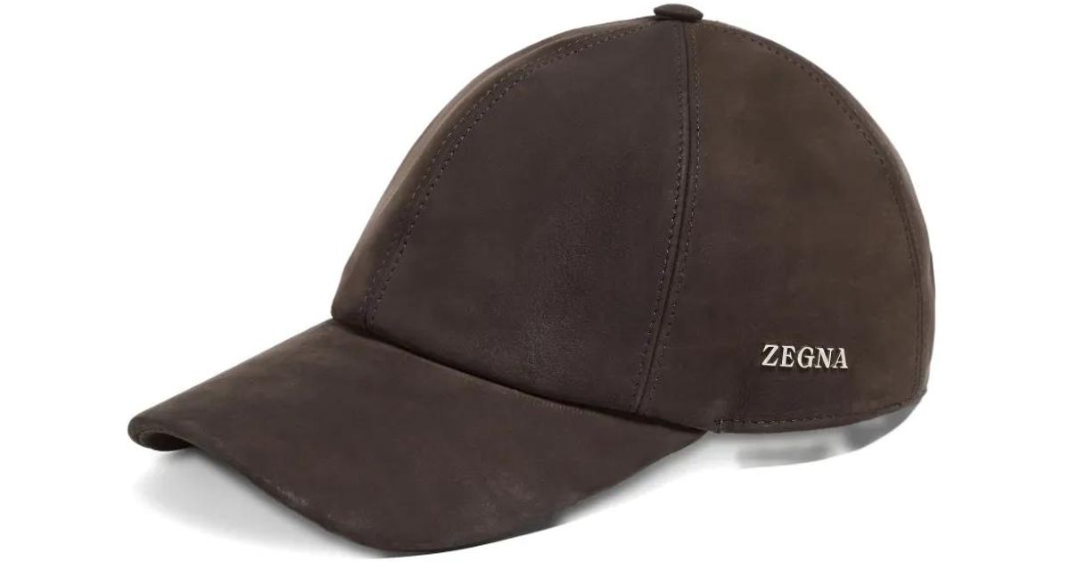 ZEGNA Leather Baseball Cap in Brown for Men | Lyst UK