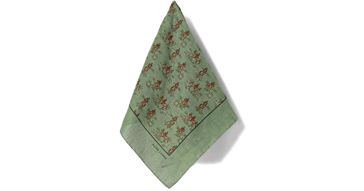 Polo Ralph Lauren Equestrian-Print Linen Bandana in Green for Men | Lyst