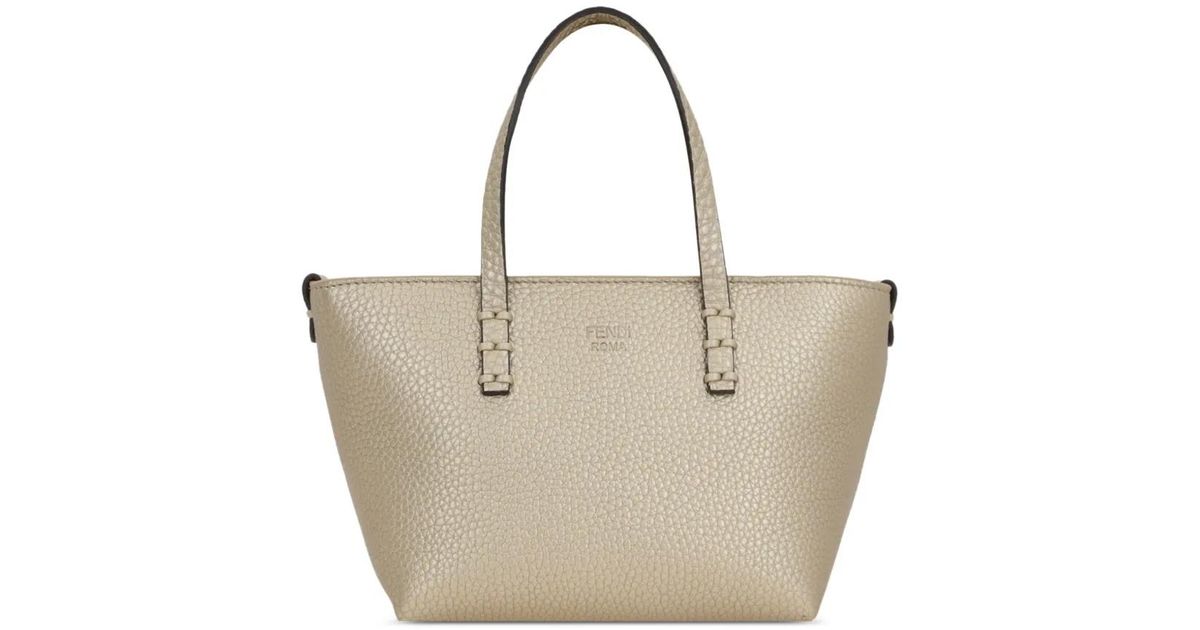 Fendi Selleria Macro Tote Bag in Natural | Lyst UK