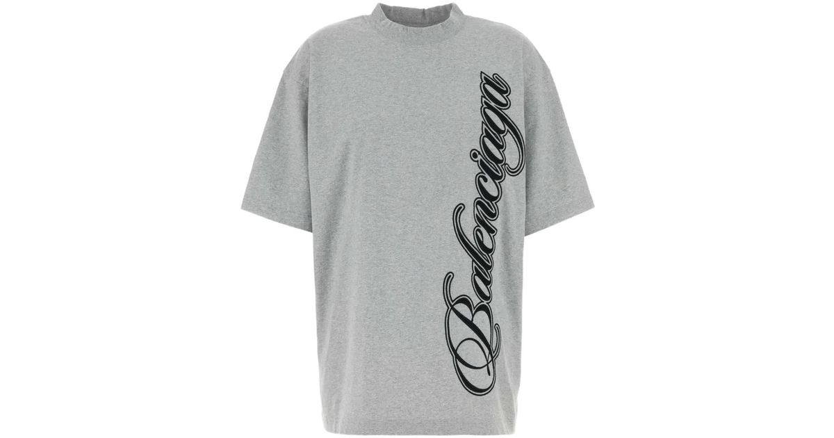 Balenciaga Crew-Neck T-Shirt in Grey | Lyst UK