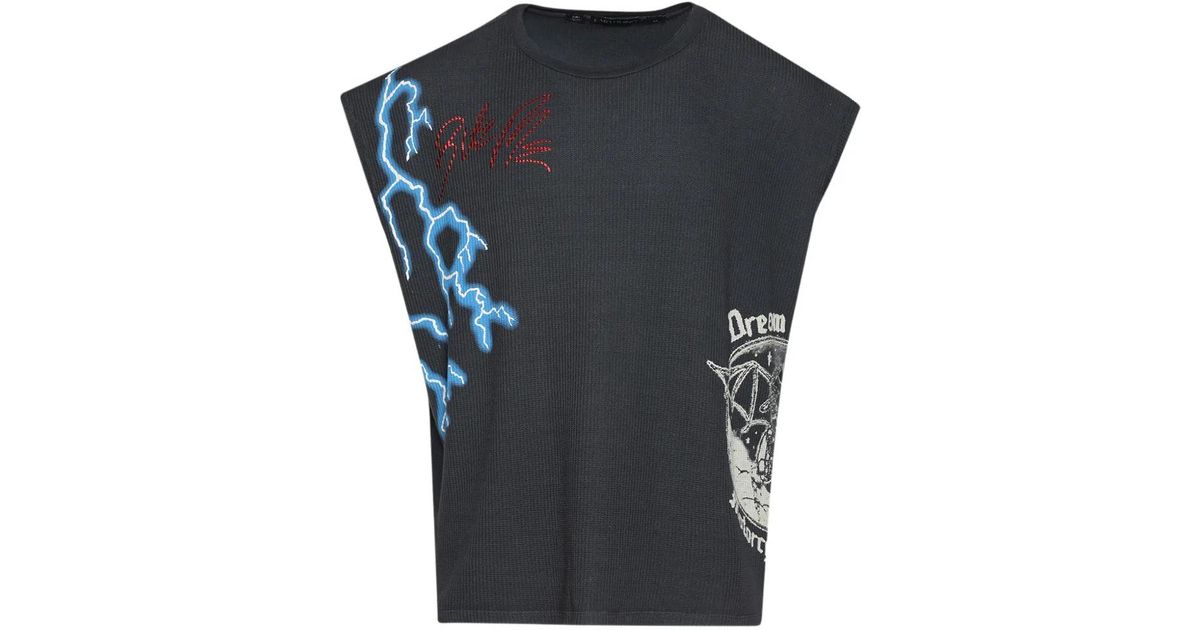 Earthling VIP Bloody Rose Chopper Sleeveless T-Shirt in Blue for Men ...