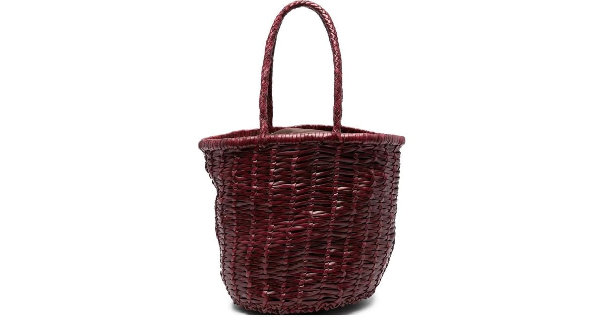 Dragon Diffusion Braided Leather Bucket Bag in Red | Lyst UK