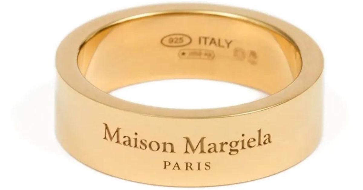 Maison Margiela Logo-Engraved Ring in Metallic | Lyst UK