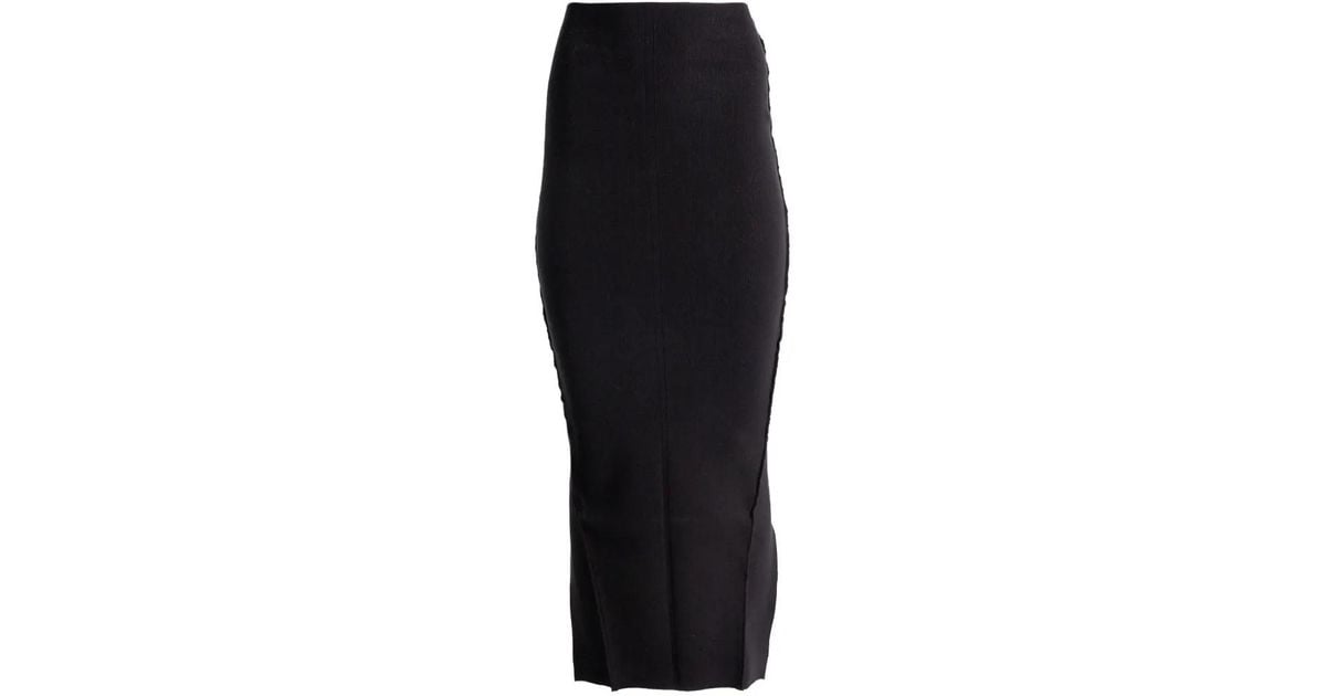 Rick Owens Split Maxi Skirt in Black | Lyst UK