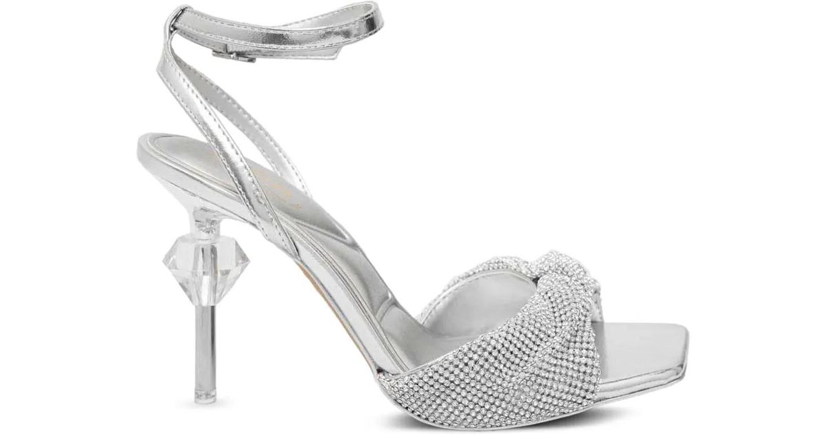 ALDO Diya Rhinestone-Embellished Sandals in White | Lyst