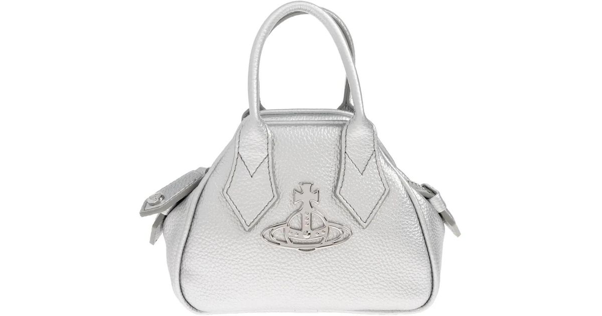 Vivienne Westwood Mini Yasmine Orb Appliqué Tote Bag in White | Lyst UK