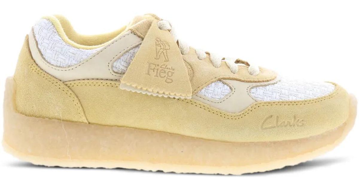 Clarks Lockhill Fabric Trainers in Natural for Men | Lyst UK