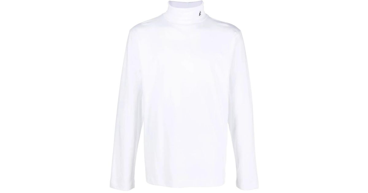 Etudes Studio Logo-Embroidered Roll Neck Sweater in White for Men | Lyst UK