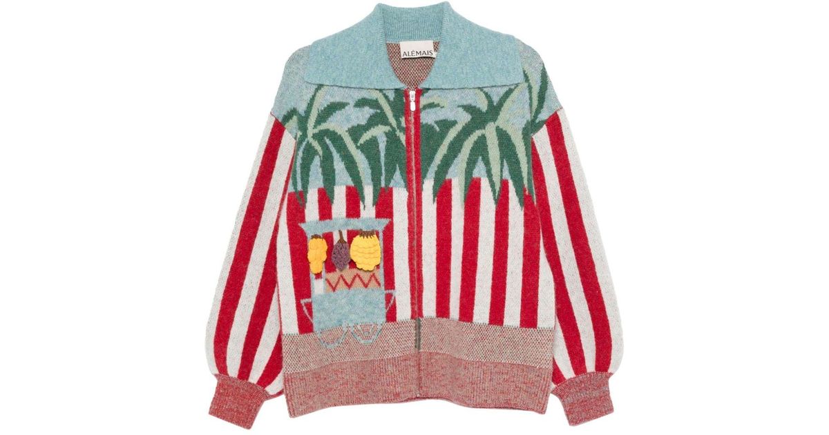 ALÉMAIS X Adam Lester Fruit Cart Cardigan in Red | Lyst