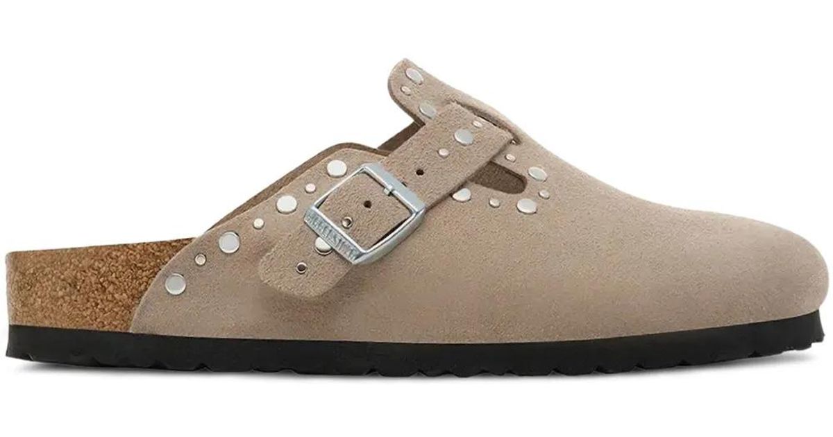 Birkenstock Studded Buckle Clogs in White | Lyst UK