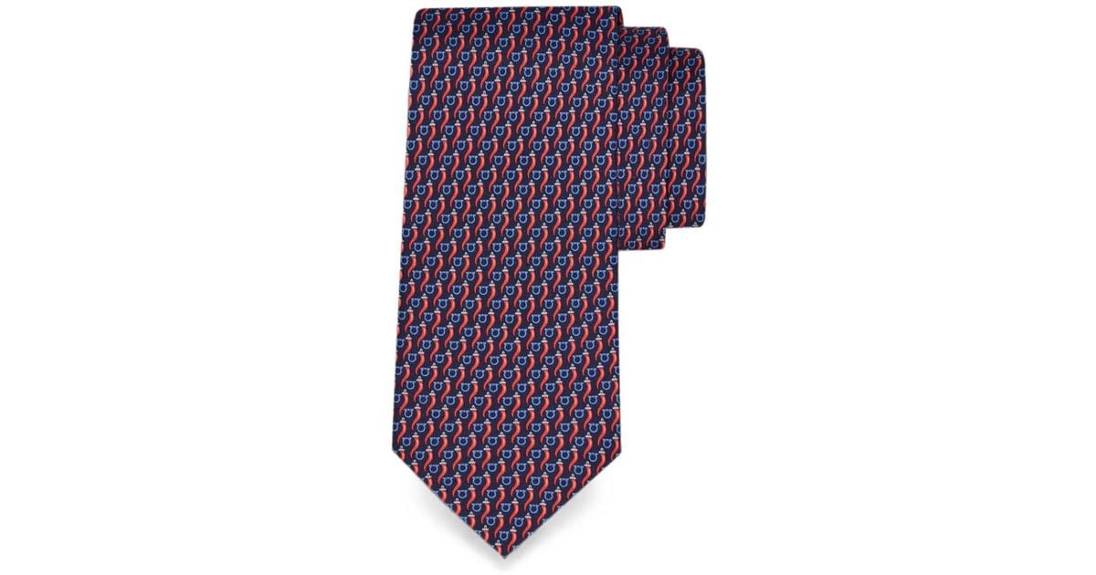 Ferragamo Good-Luck Print Silk Tie in Purple for Men | Lyst UK