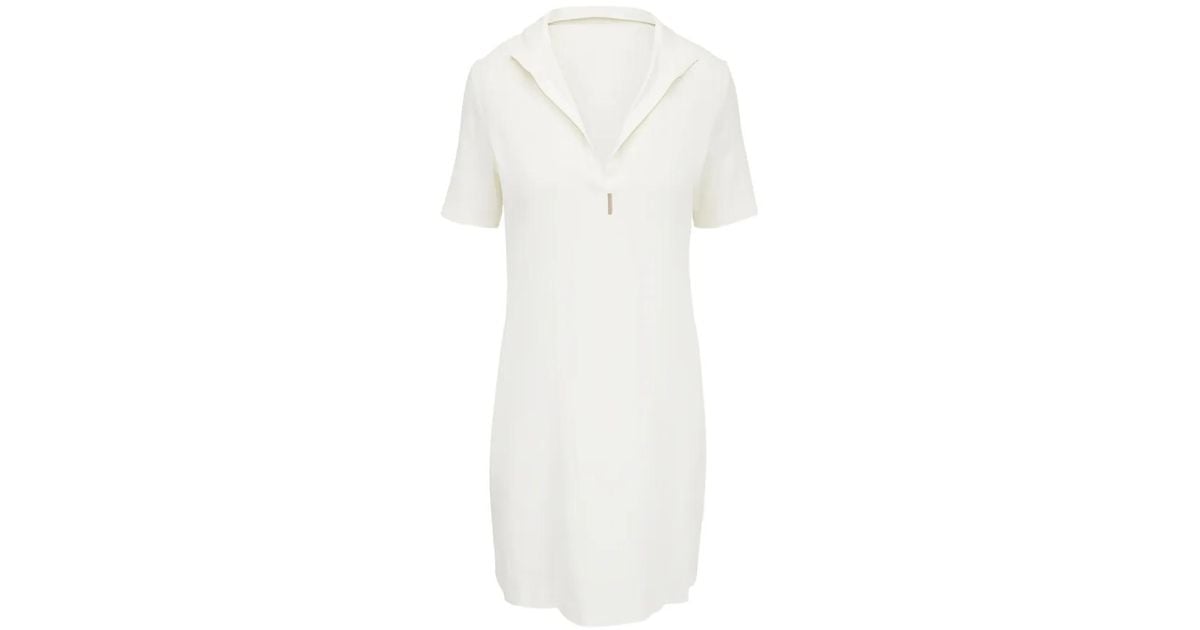 Peter Cohen Paola Collared Mini Dress in White | Lyst UK