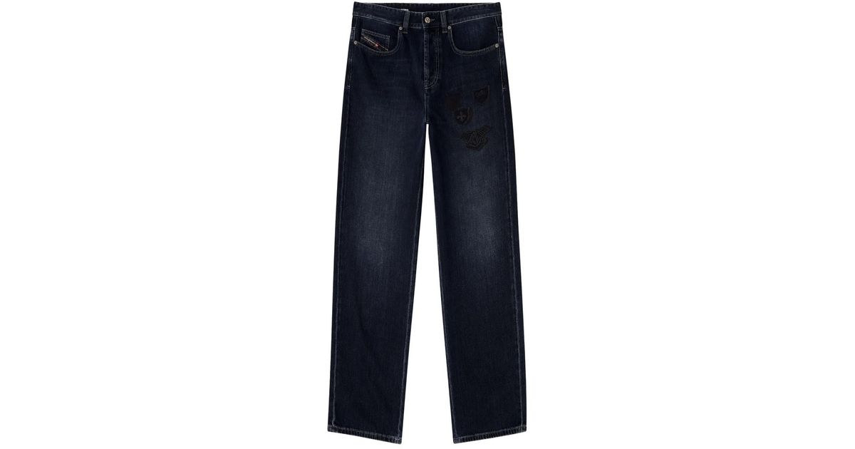 DIESEL 2001 D-Macro Embroidered-Patches Jeans in Blue for Men | Lyst UK